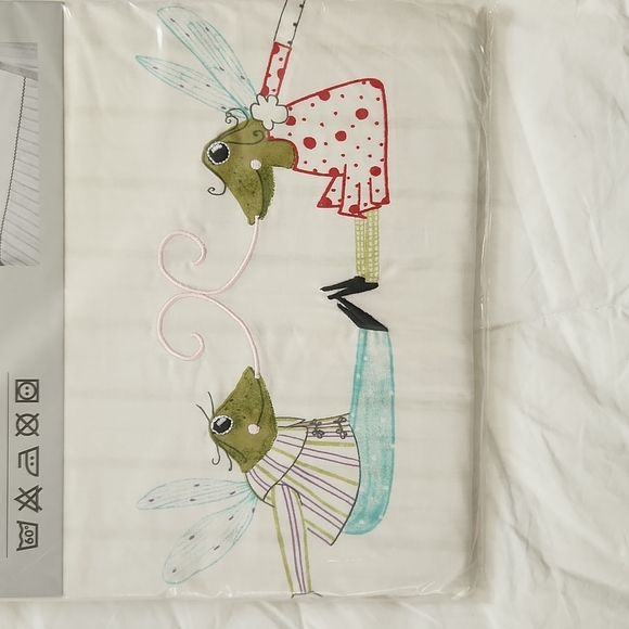 IKEA | Bedding | Ikea Fabler Groda Frogs Crib Quilt Cover 43 X 49 Nip White Embroidered | Poshmark